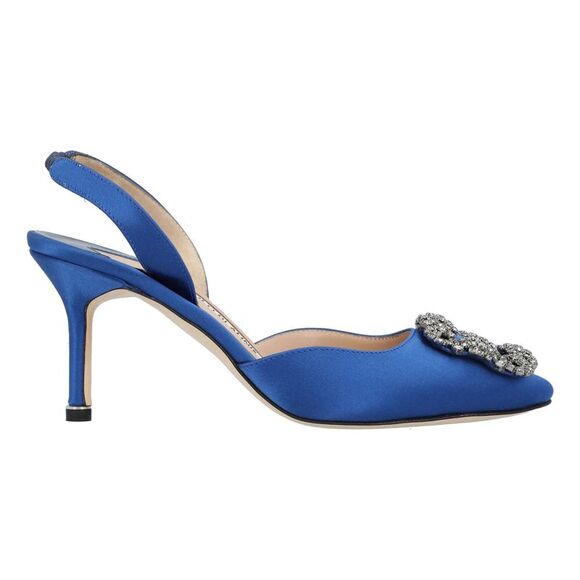 Manolo Blahnik | Shoes | Manolo Blahnik Bb Pump Satin Slingbacks Jewel ...